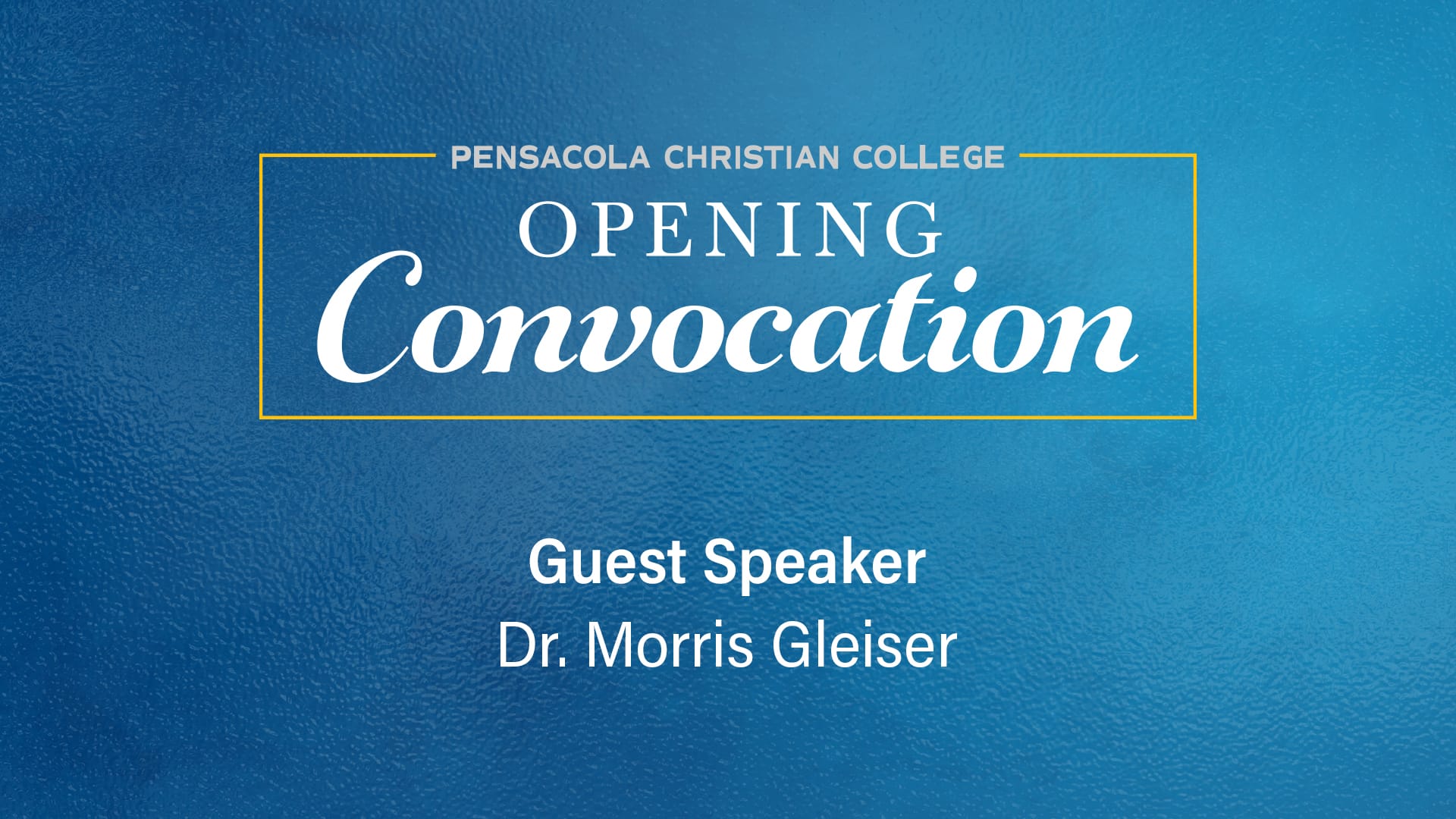 Upcoming Opening Convocation | Watch PCC